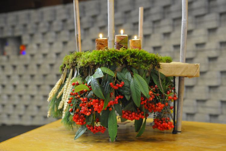 Symbolische schikking voor 3e Advent | kerk-de-ark